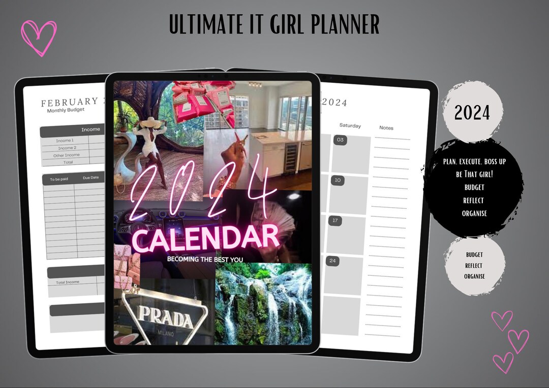 Ultimate IT Girl Planner | 2024 That Girl Monthly Planner | 2024 Weekly ...