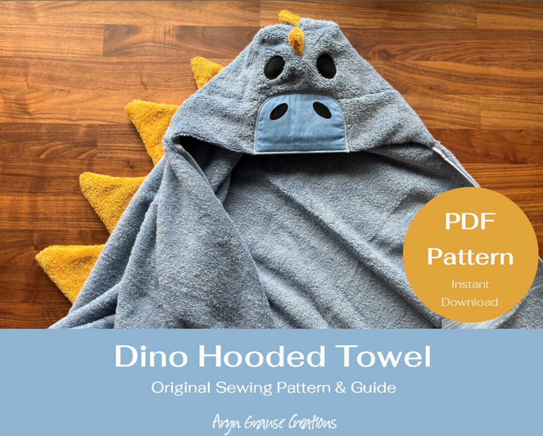 Dino Hooded Towel Sewing Pattern: DIY Beginner Guide (PDF Pattern) - Etsy