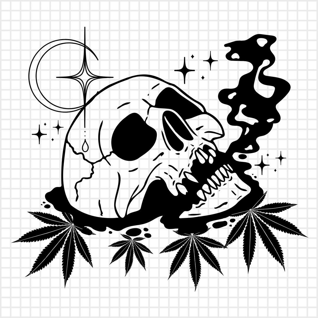 Skull Svg 420 Skull Cannabis Svg Svg Marijuana Svg Weed Svg Smoking ...