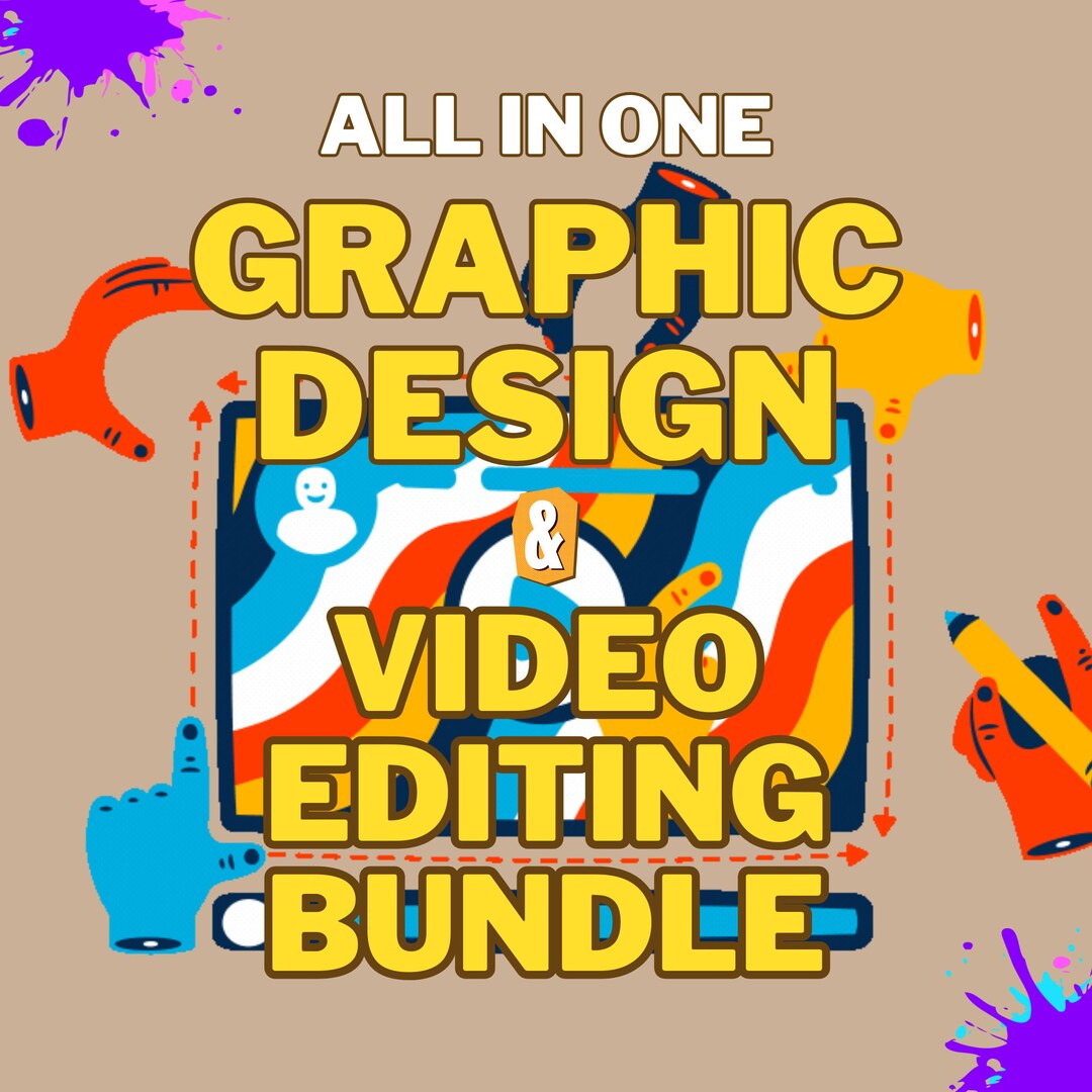ALL IN ONE Graphic Design and Video Editing Mega Bundle Creators Bundle ...
