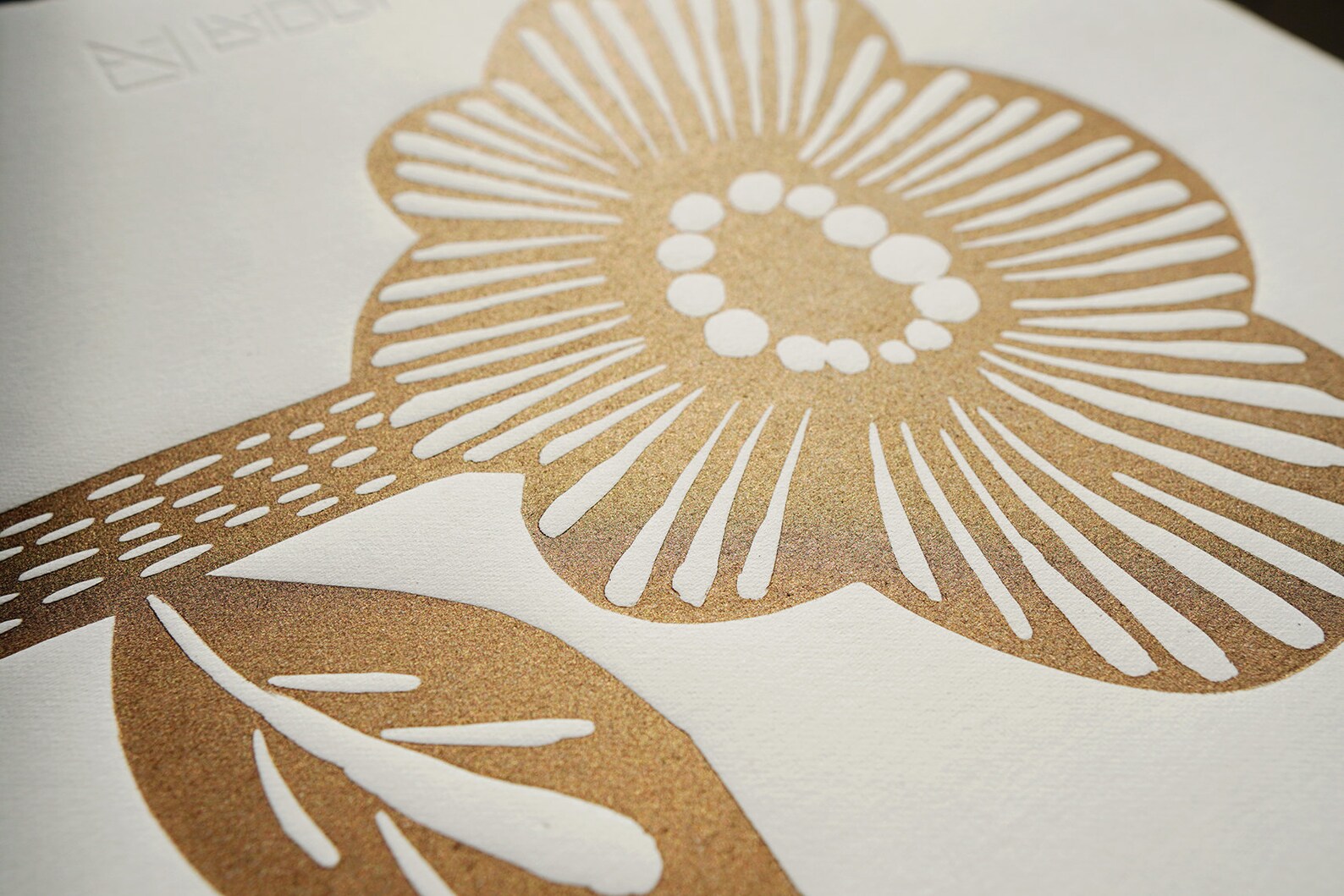 GOLD Bird and Flower Linoprints, Set of 2 Linocuts , Block Print ...