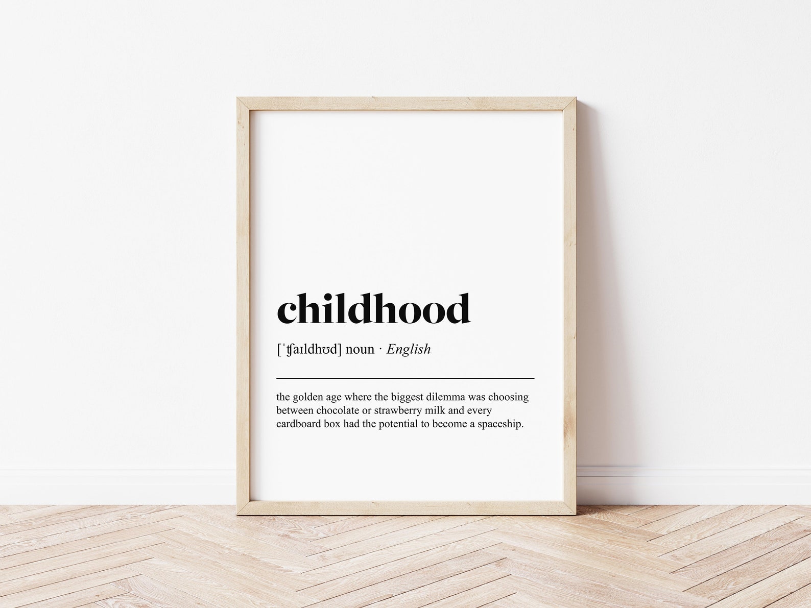 Childhood Definition Print Childhood Art Definition Printable Digital ...