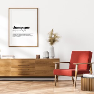 Champagne Definition Print Champagne Decor Champagne Art Champagne ...