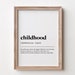 Childhood Definition Print Childhood Art Definition Printable Digital ...
