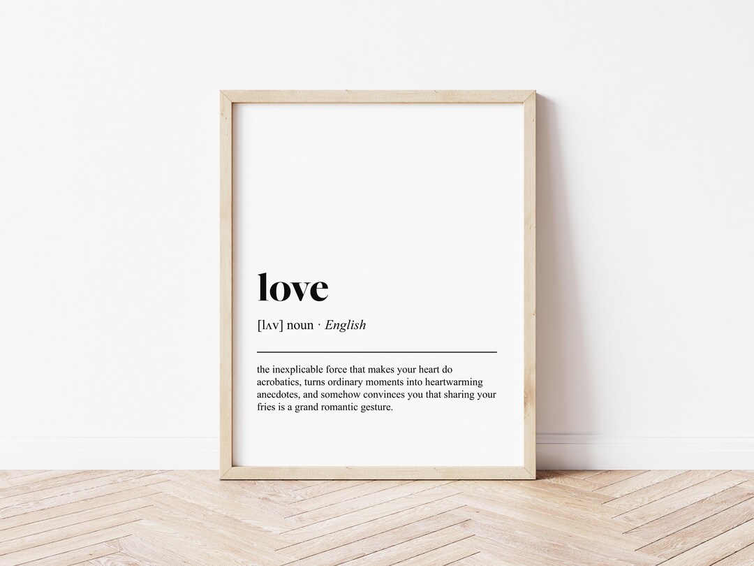 Love Definition Print Love Decor Art Love Definition Printable Digital ...