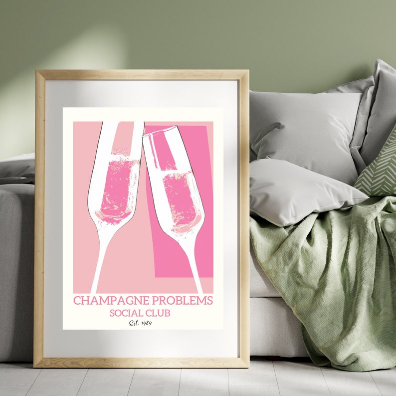 Taylor Swift Champagne Problems Digital Poster Pink Pop Art Aesthetic ...