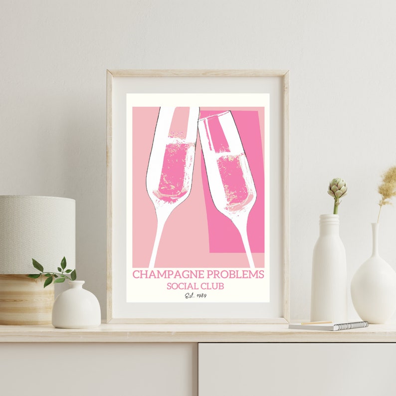 Taylor Swift Champagne Problems Digital Poster Pink Pop Art Aesthetic ...