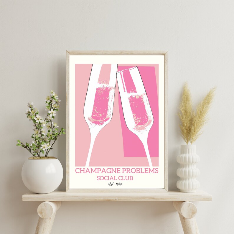 Taylor Swift Champagne Problems Digital Poster Pink Pop Art Aesthetic ...