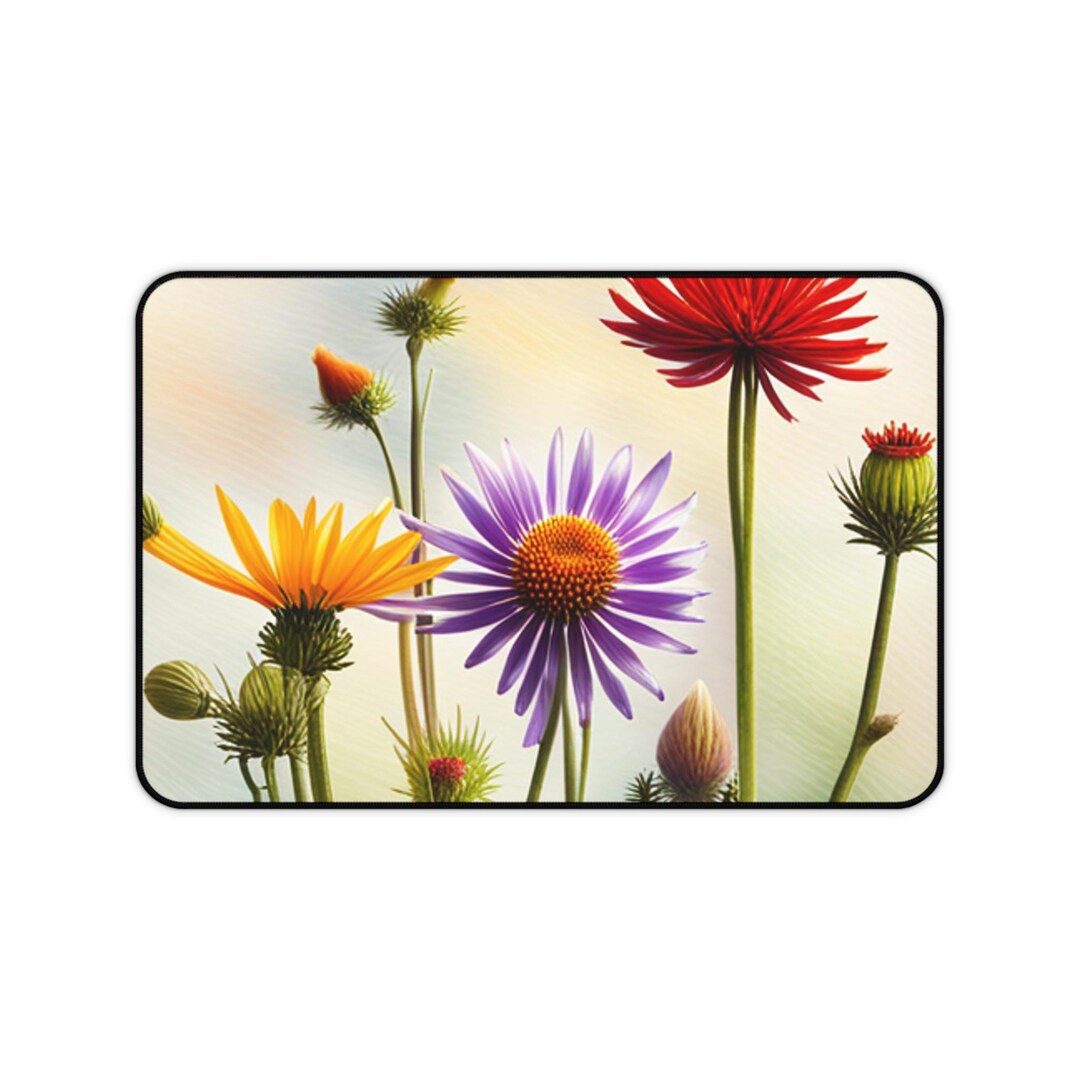 Blooming Meadows: Wildflower Desk Mat for Nature-inspired Workspaces - Etsy