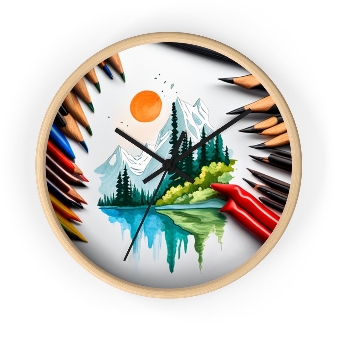 Timeless Treasures: Hand-drawn Wall Clock Featuring Artistic Designs - Etsy