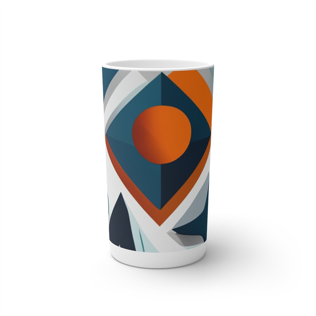 Chic Angles: Conical Coffee Mug Set With Geometric Patterns - Etsy