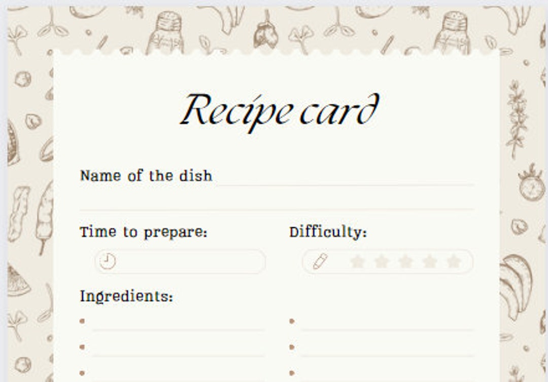 Recipe Card, Make Your Own Recipe - Etsy