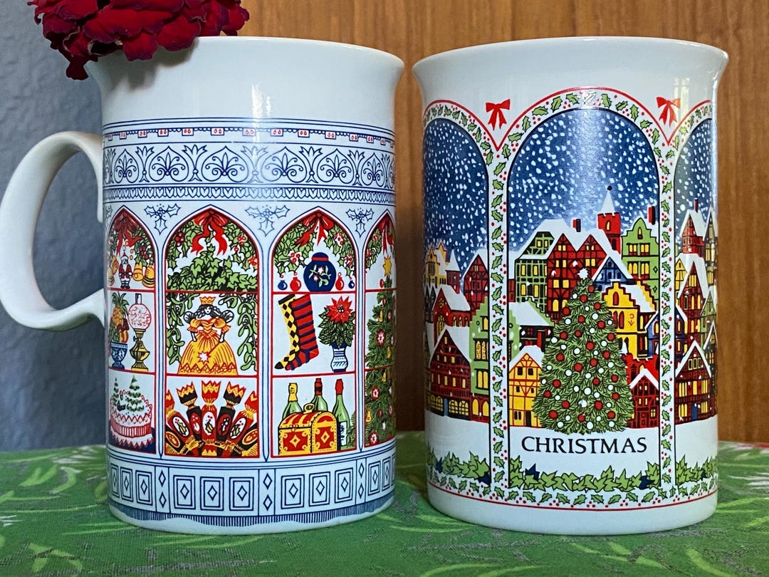 Set of Two Vintage DUNOON Scotland Christmas Mugs With Santa Claus ...