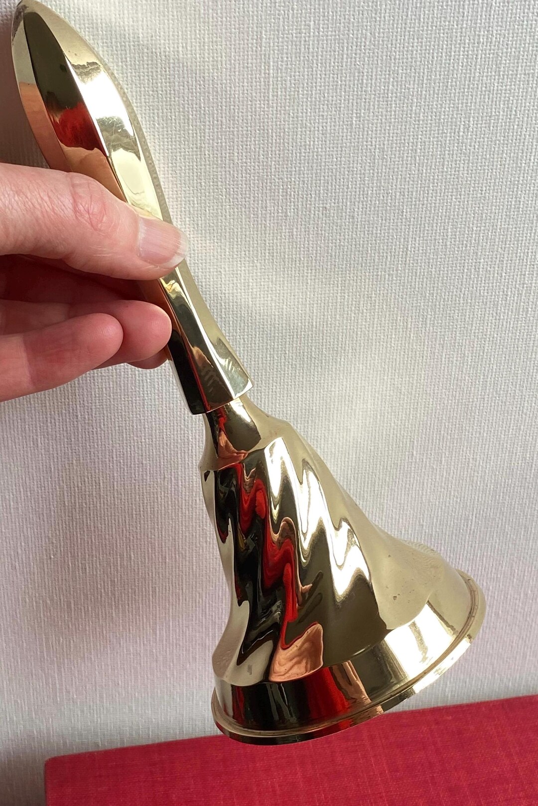 VINTAGE BRASS BELL Dinner or School With Cast Iron Clapper, Simple ...
