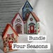 Four Seasons Bundle 4 Houses Set Winter Spring Summer Autumn Cross ...
