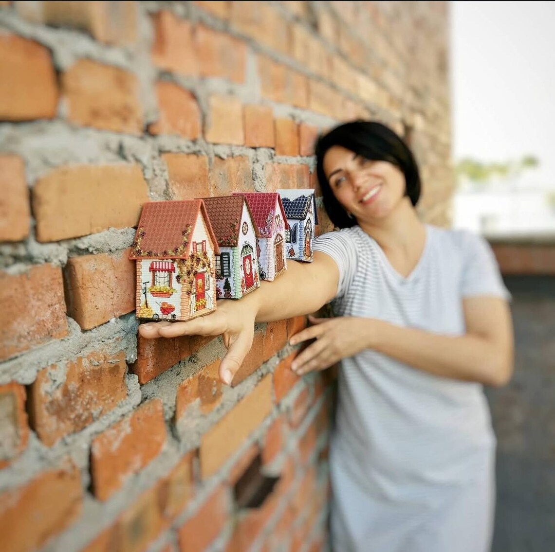 Four Seasons Bundle 4 Houses Set Winter Spring Summer Autumn Cross ...