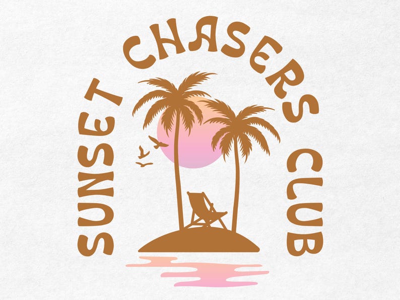 Sunset Chasers Club, Vintage Summer, PNG Sublimation, Transparent PNG ...