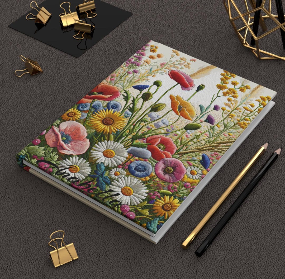Personalized Journal Custom Wildflower A5 Notebook Floral Journal ...