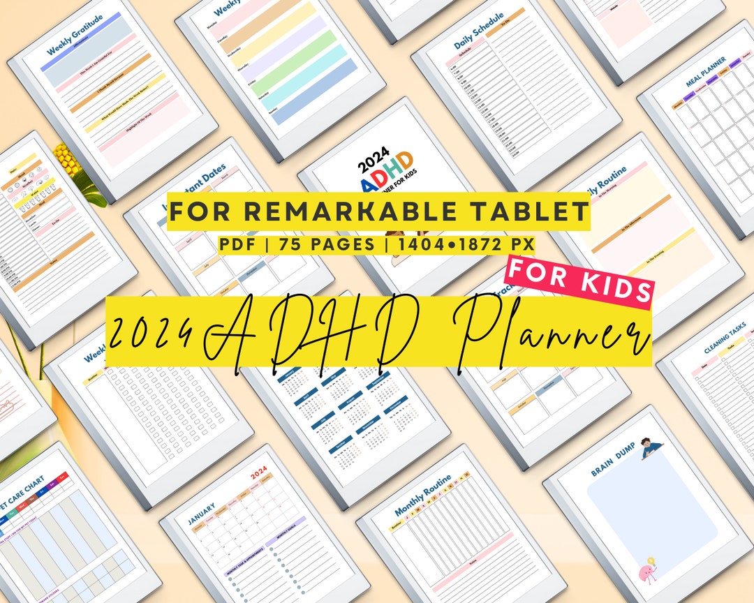 Remarkable 2024 ADHD Planner for Kids, Remarkable ADHD Planner, ADHD ...