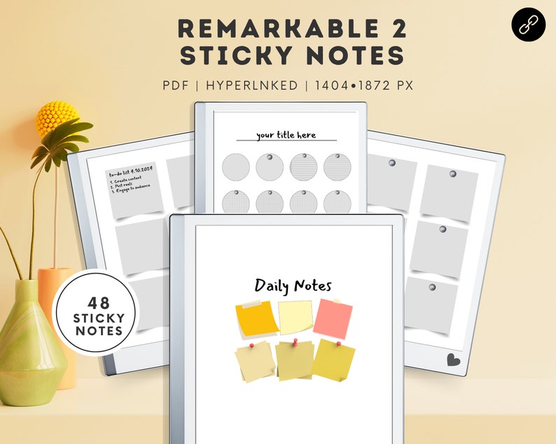 Remarkable 2 Templates Post It Remarkable Sticky Notes Hyperlinked ...