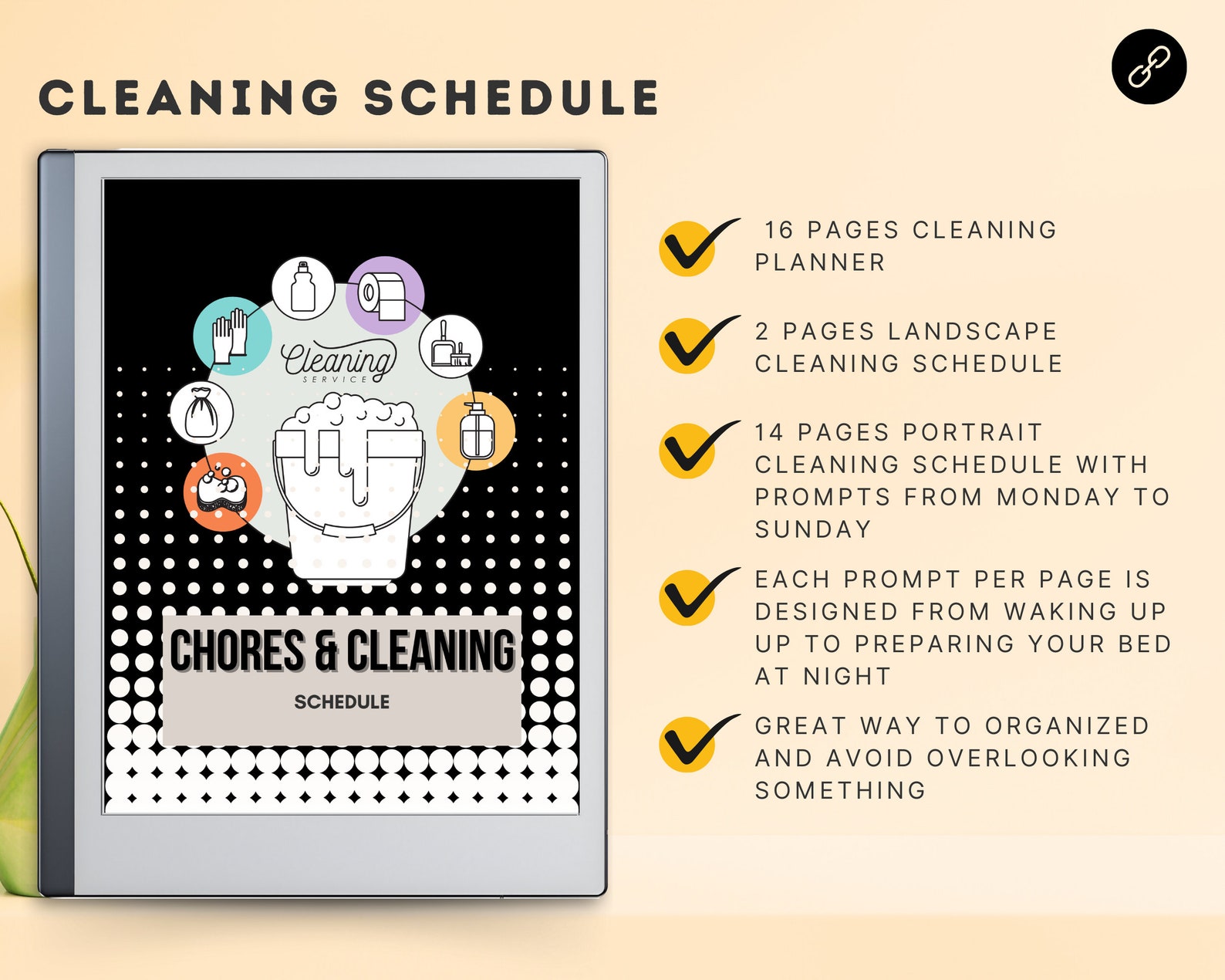 Remarkable Tablet Cleaning Home Planner for Remarkable 2, Cleaning Mom ...