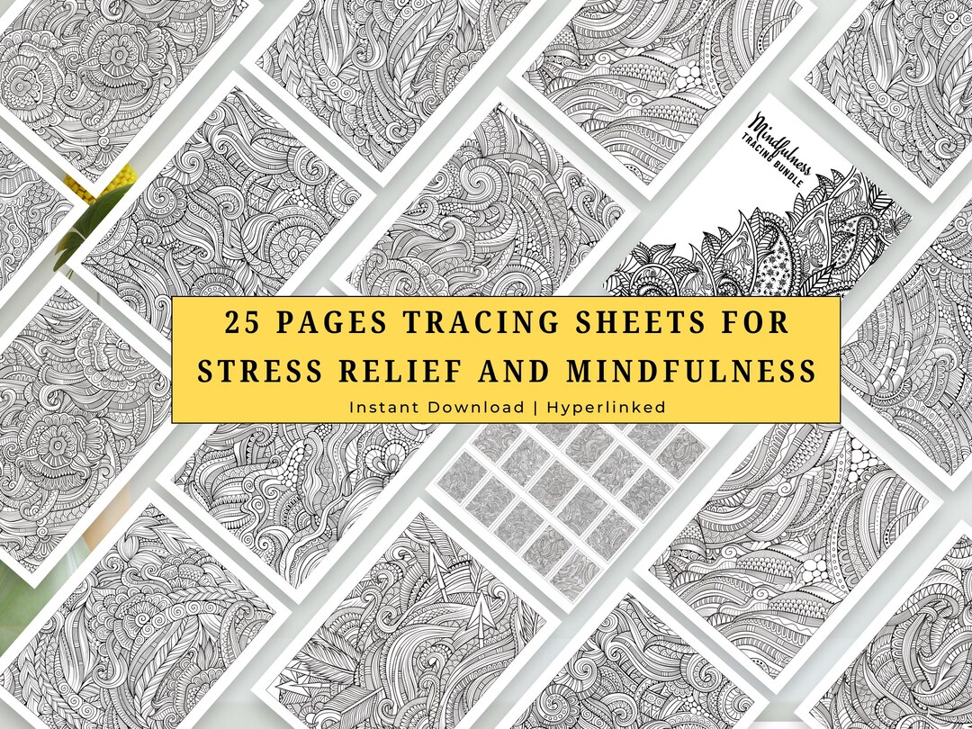 Adult Tracing Book Mindfulness Coloring Templates Tracing Positive ...