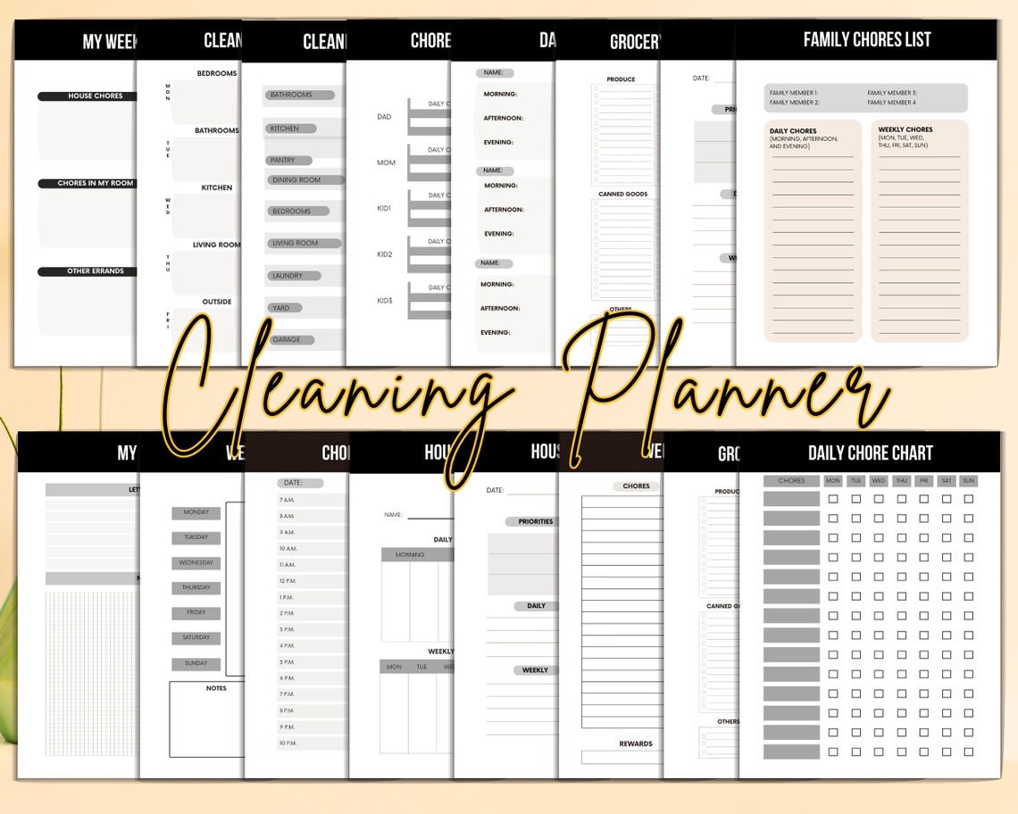 Remarkable Tablet Cleaning Home Planner for Remarkable 2, Cleaning Mom ...