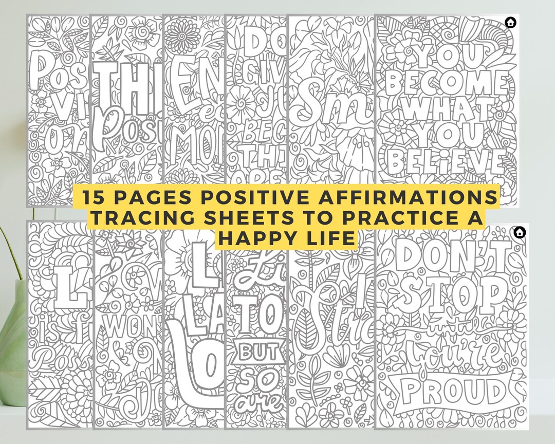 Perfect Positive Affirmations Tracing Book Mindfulness Templates ...