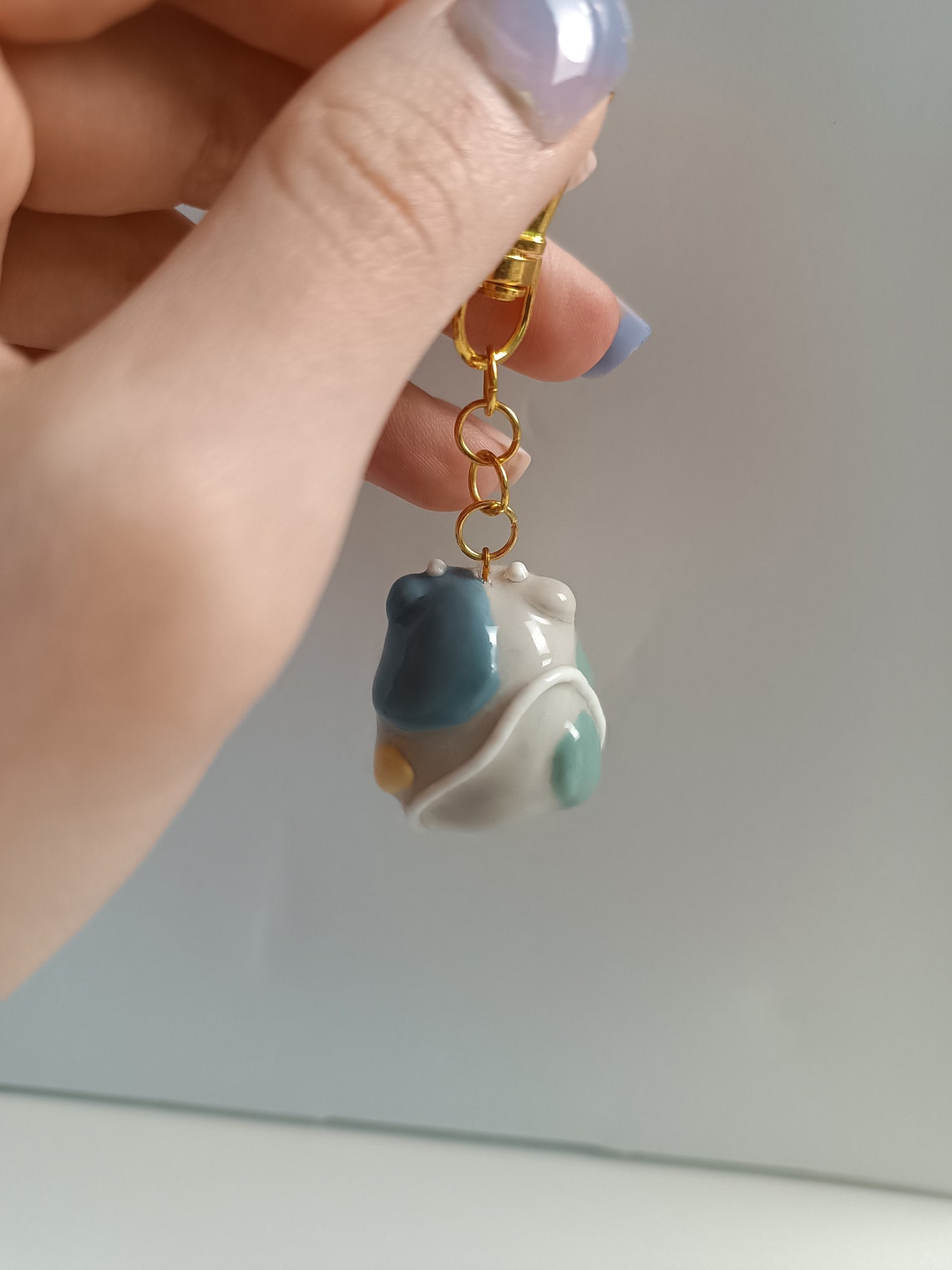 Colorful Cow, Polymer Clay Keychain ,bag Accessory. - Etsy