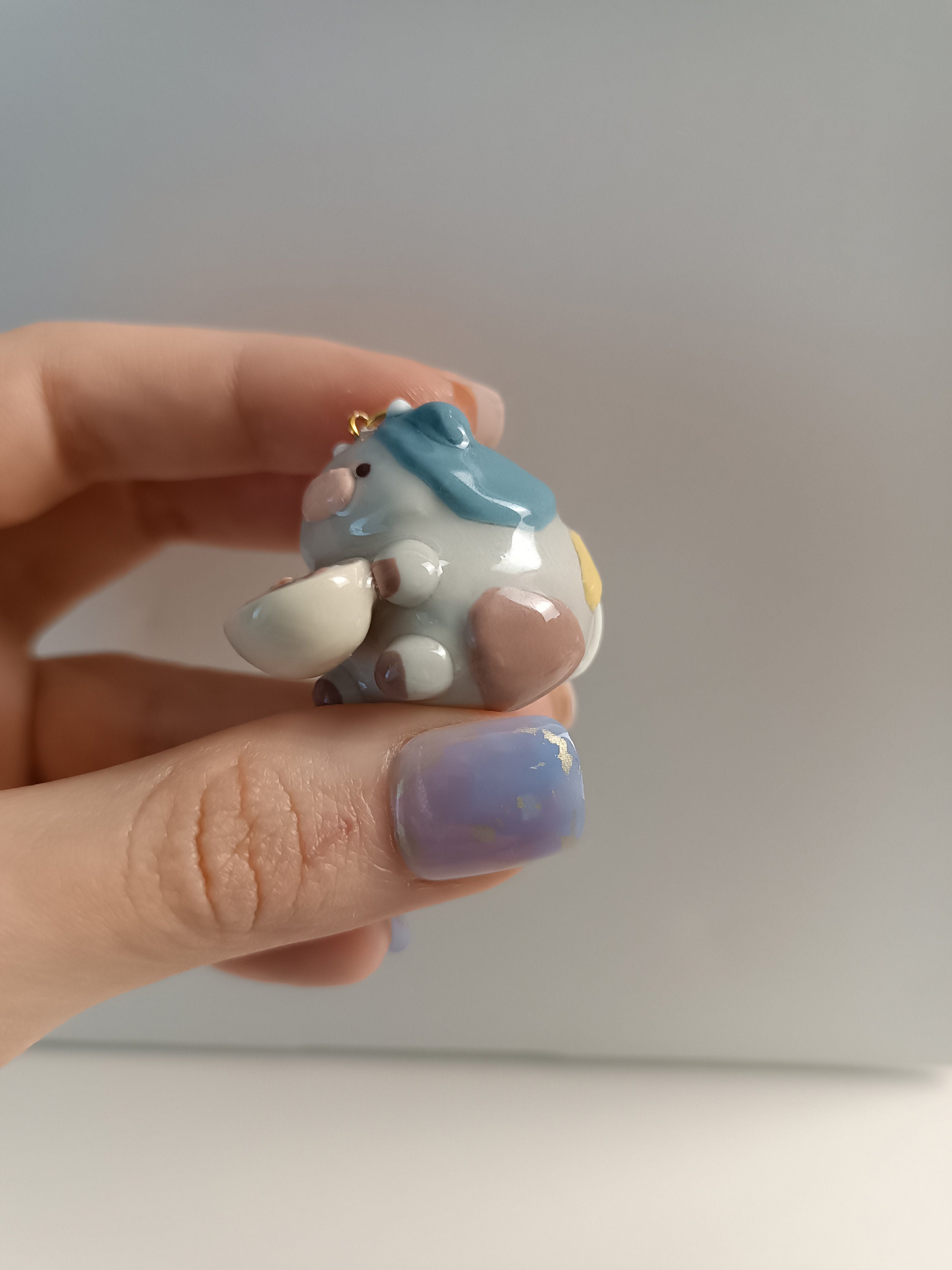Colorful Cow, Polymer Clay Keychain ,bag Accessory. - Etsy
