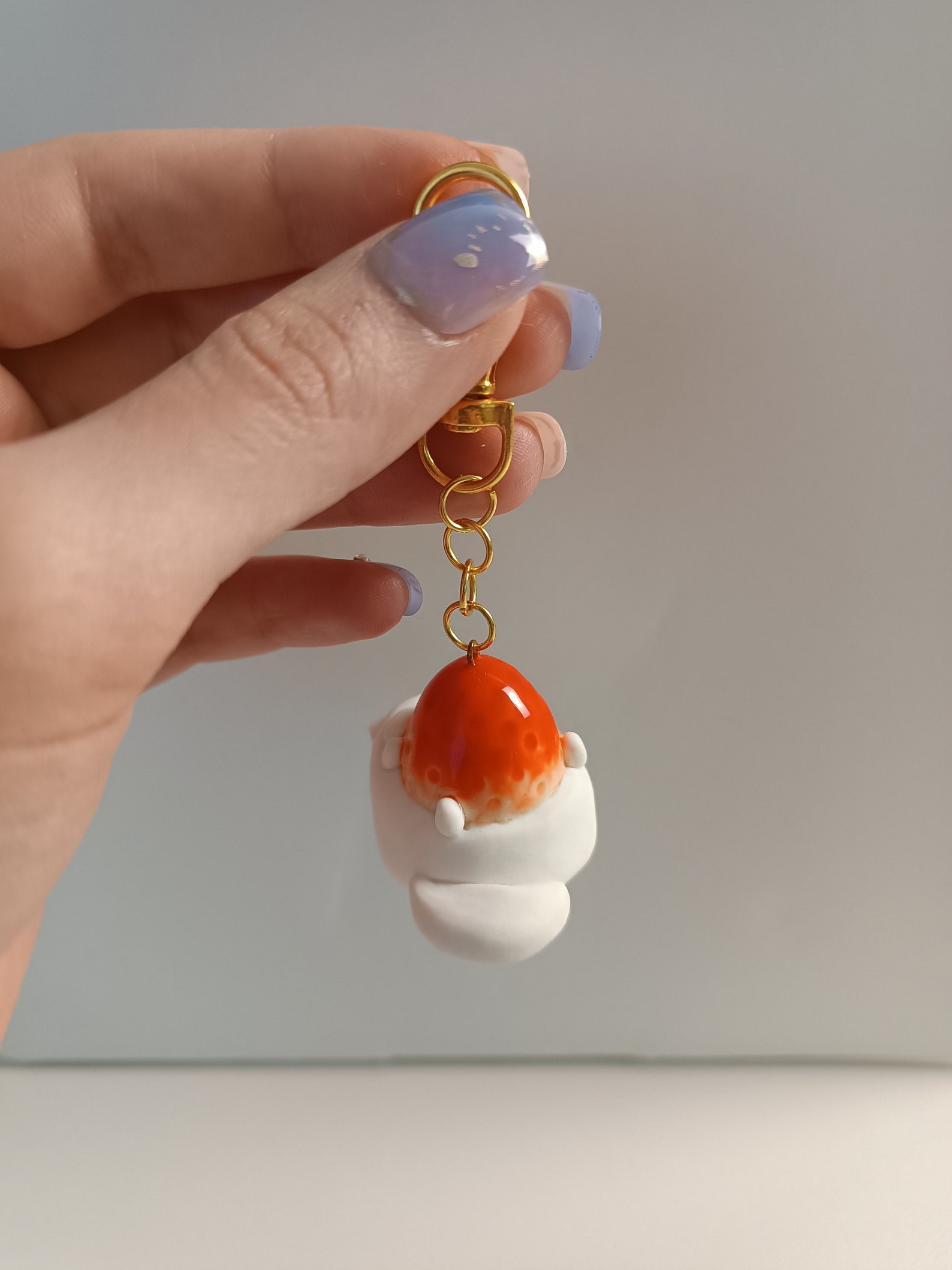 Stolen Strawberry, by a Chonky Cat. Cute Polymer Clay Keychain ,bag ...