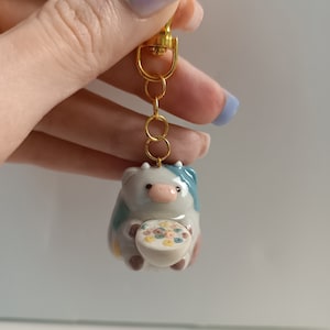 Colorful Cow, Polymer Clay Keychain ,bag Accessory. - Etsy