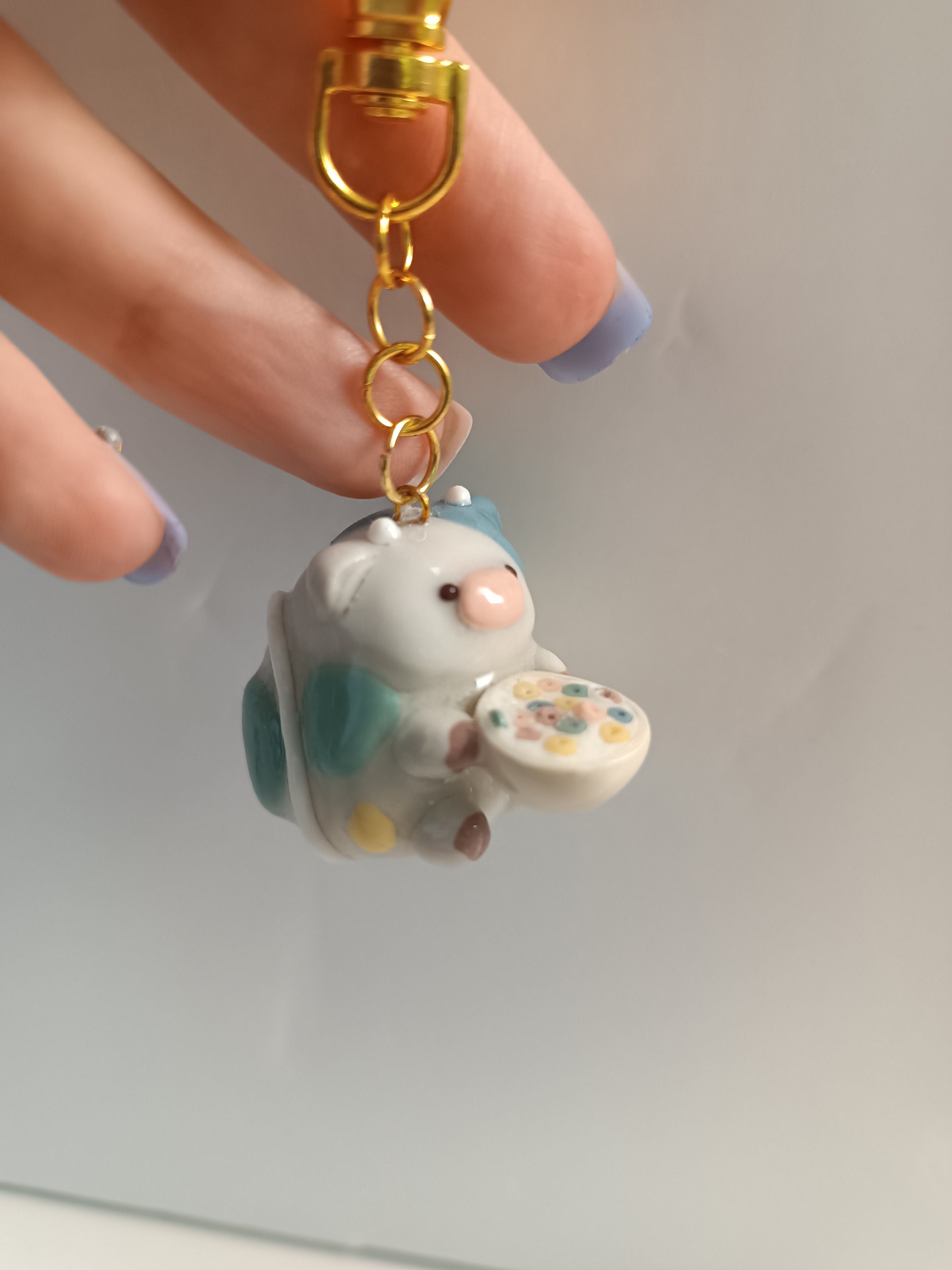 Colorful Cow, Polymer Clay Keychain ,bag Accessory. - Etsy