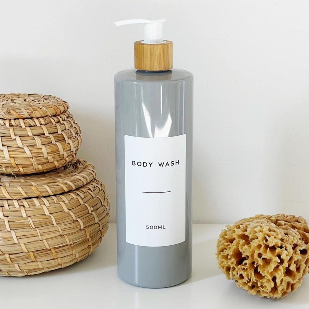 Refillable Body Wash Dispenser Grey Pump Bottle Body Wash Pump Bottle ...