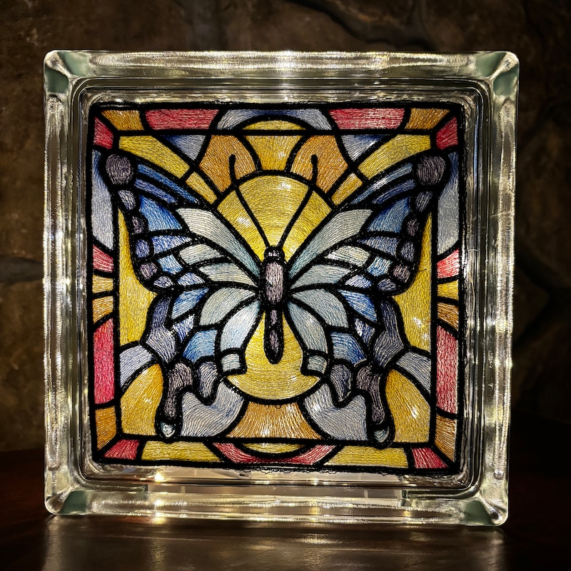 Stained Glass Block Lights - Etsy