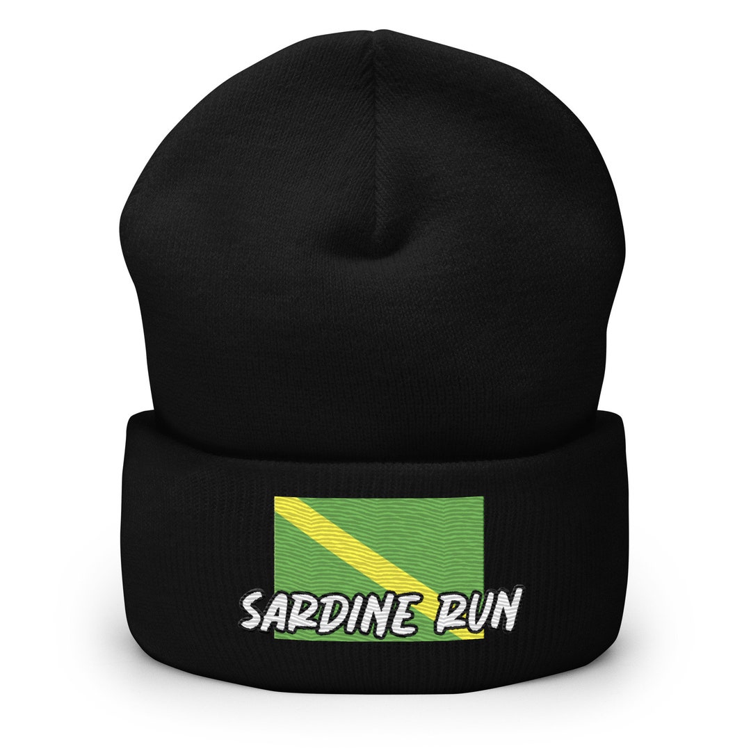 Cuffed Beanie Nitrox Colors Embroidered Scuba Diver Down Flag With the ...