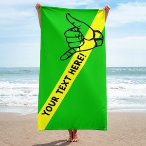 Personalized Beach Towel Hang Loose Scuba Diver Down NITROX Flag 30″ × ...