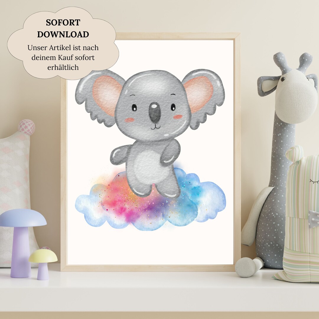 Wall Poster for Children's Room Animals Children's Picture of a Koala ...