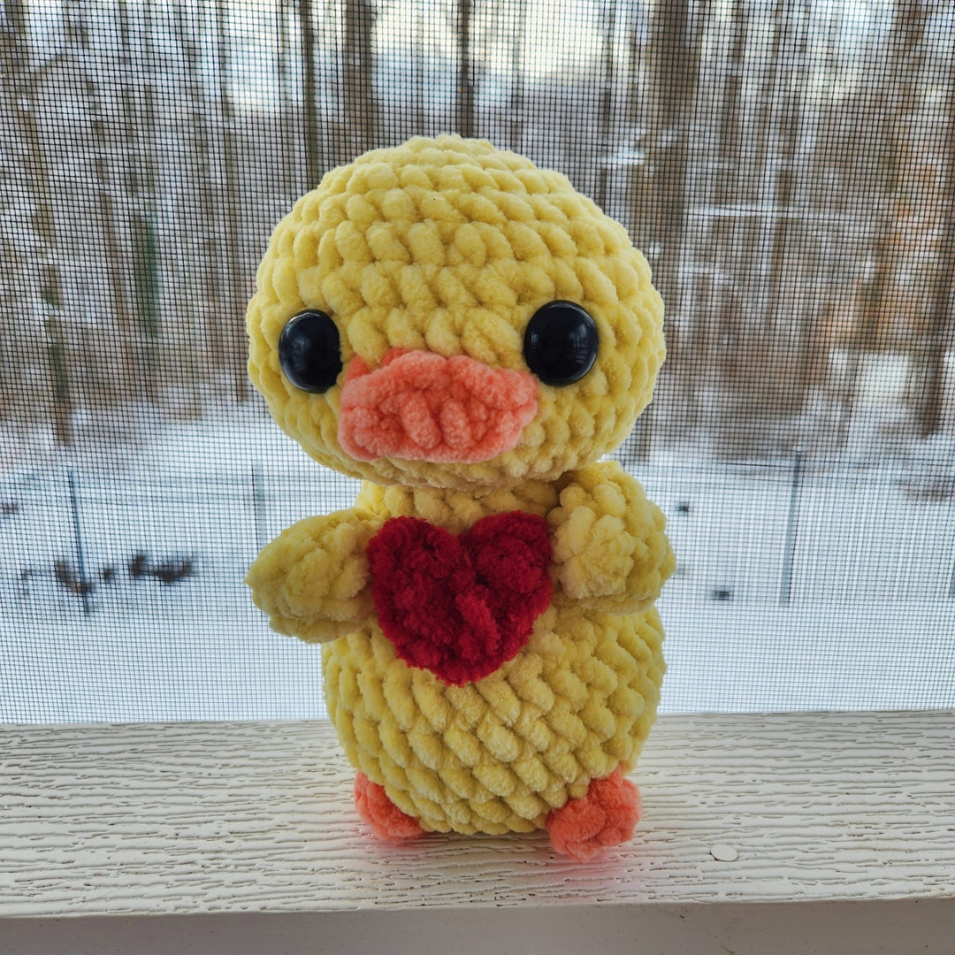 Crochet quacky for You Duck Plushie Handmade Plush Valentine's Day ...