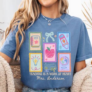 Personalized Teacher Back to School Comfort Colors Shirt, Retro Teacher ...