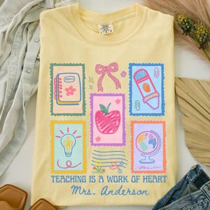 Personalized Teacher Back to School Comfort Colors Shirt, Retro Teacher ...