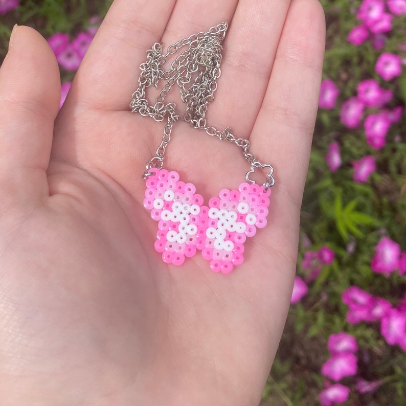 Perler Bead Butterfly Necklace - Etsy