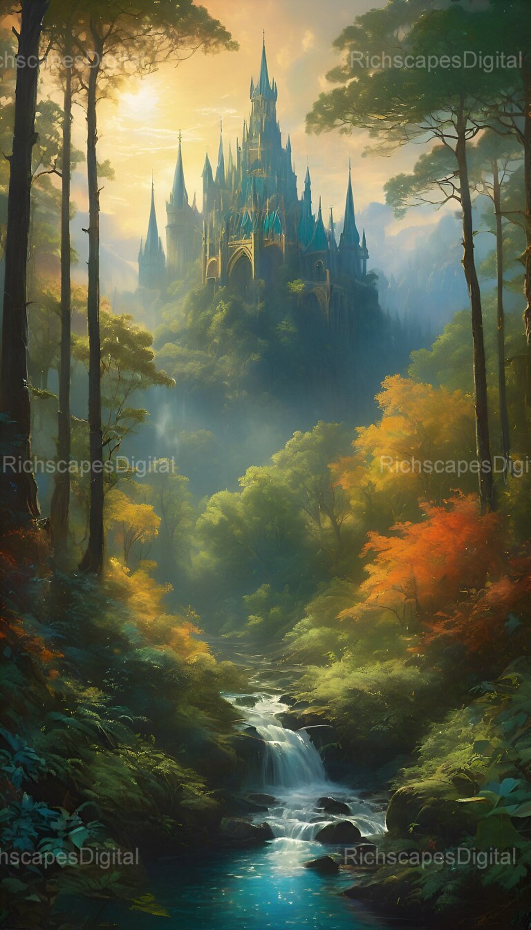 Richscapes Gothic Forest Digital Print 14 41.0in X 72.0in 3072 X 5376 ...