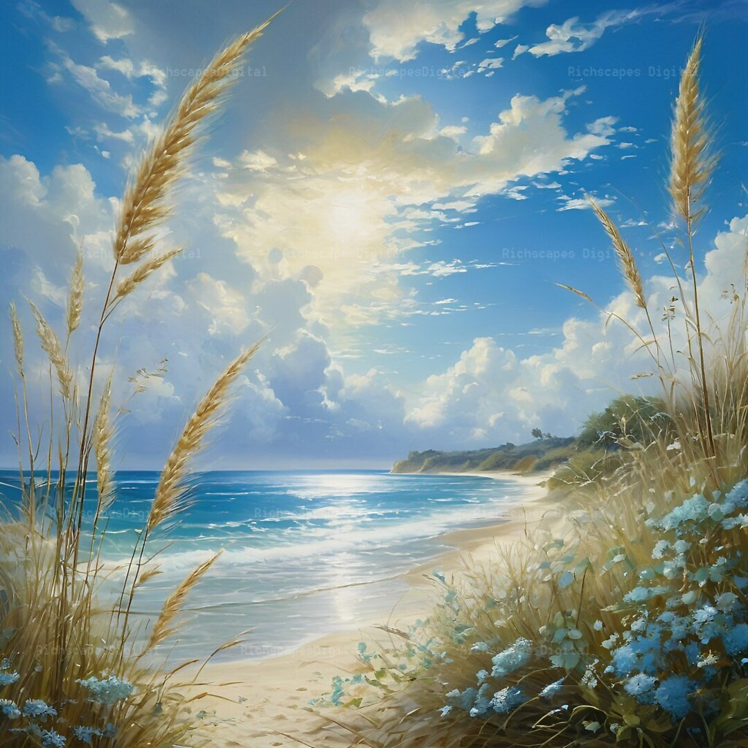 Seascape Beach Digital Art 08 54.5in X 54.5in 4096 X 4096 Pixels Ratio ...