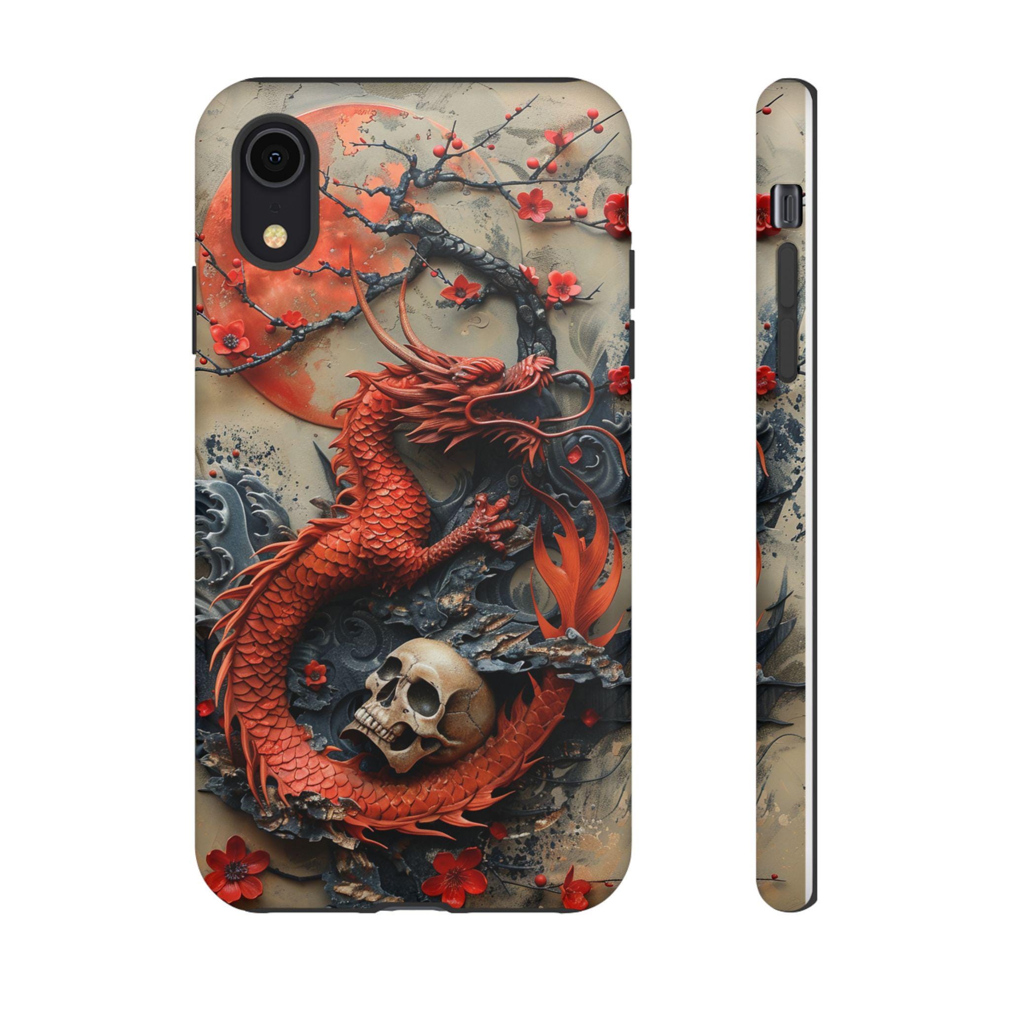 Red Dragon Phone Case,full Moon Skull ,dark Academia Gothic Red and ...