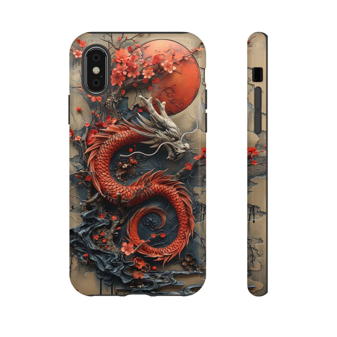 Red Dragon Phone Case,dark Academia Gothic Red and Black, Faux Resin ...