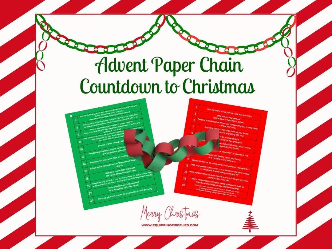 ADVENT PAPER CHAIN - Countdown to Christmas - Etsy