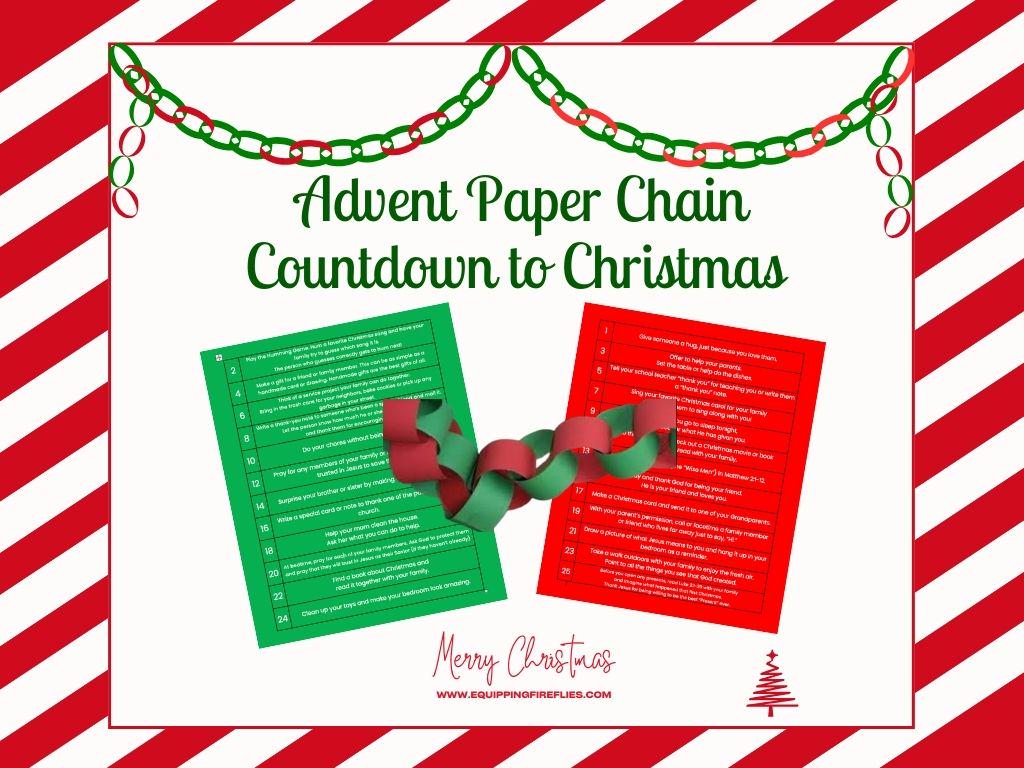 ADVENT PAPER CHAIN - Countdown to Christmas - Etsy