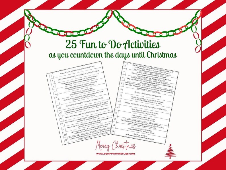 ADVENT PAPER CHAIN - Countdown to Christmas - Etsy