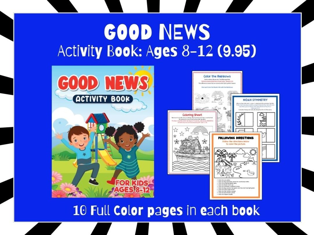 Good News Activity Book - Ages 8-12 (the Story of Noah). - Etsy